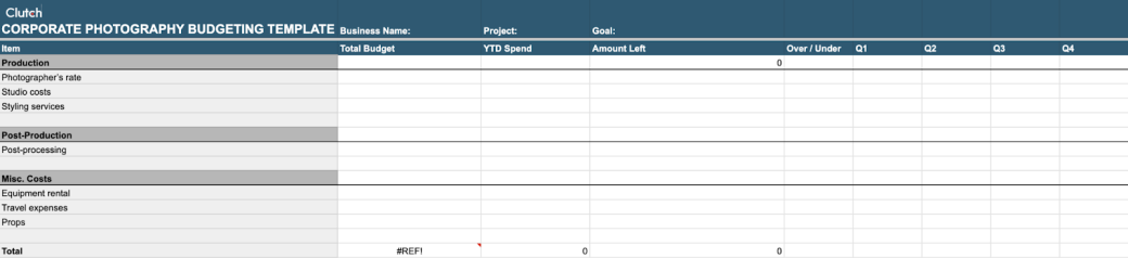 How to Budget for Corporate Photography [With Template] | Clutch.co