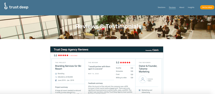 clutch review widget to highlight your best projects